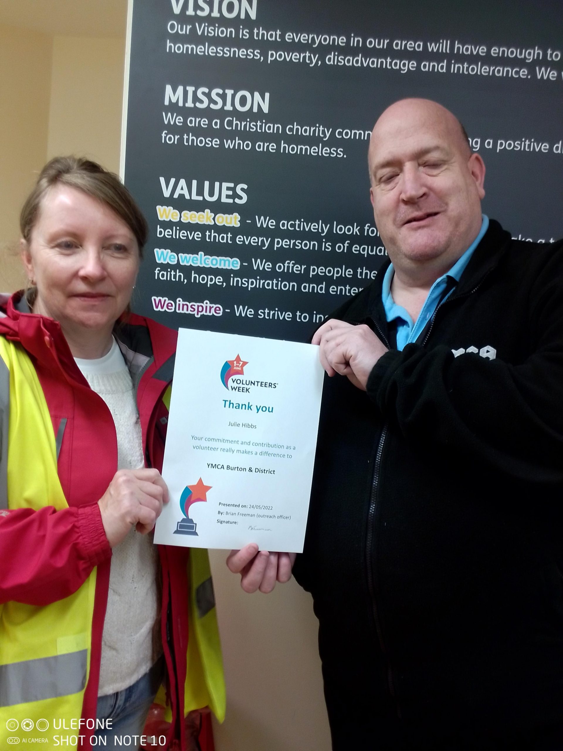 Volunteering on Outreach - Burton YMCA